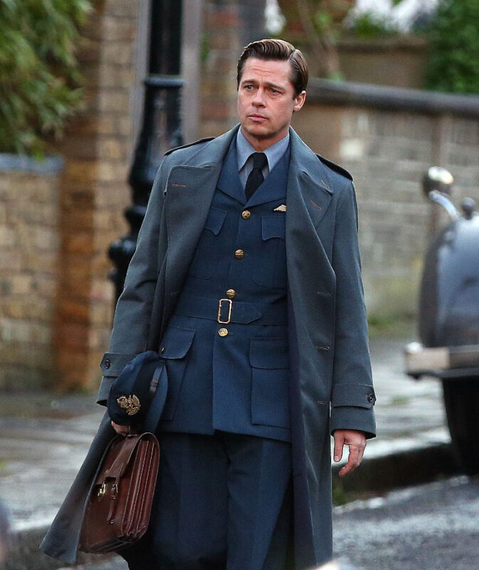 Allied Movie Brad Pitt Coat - Slim Leather Jackets